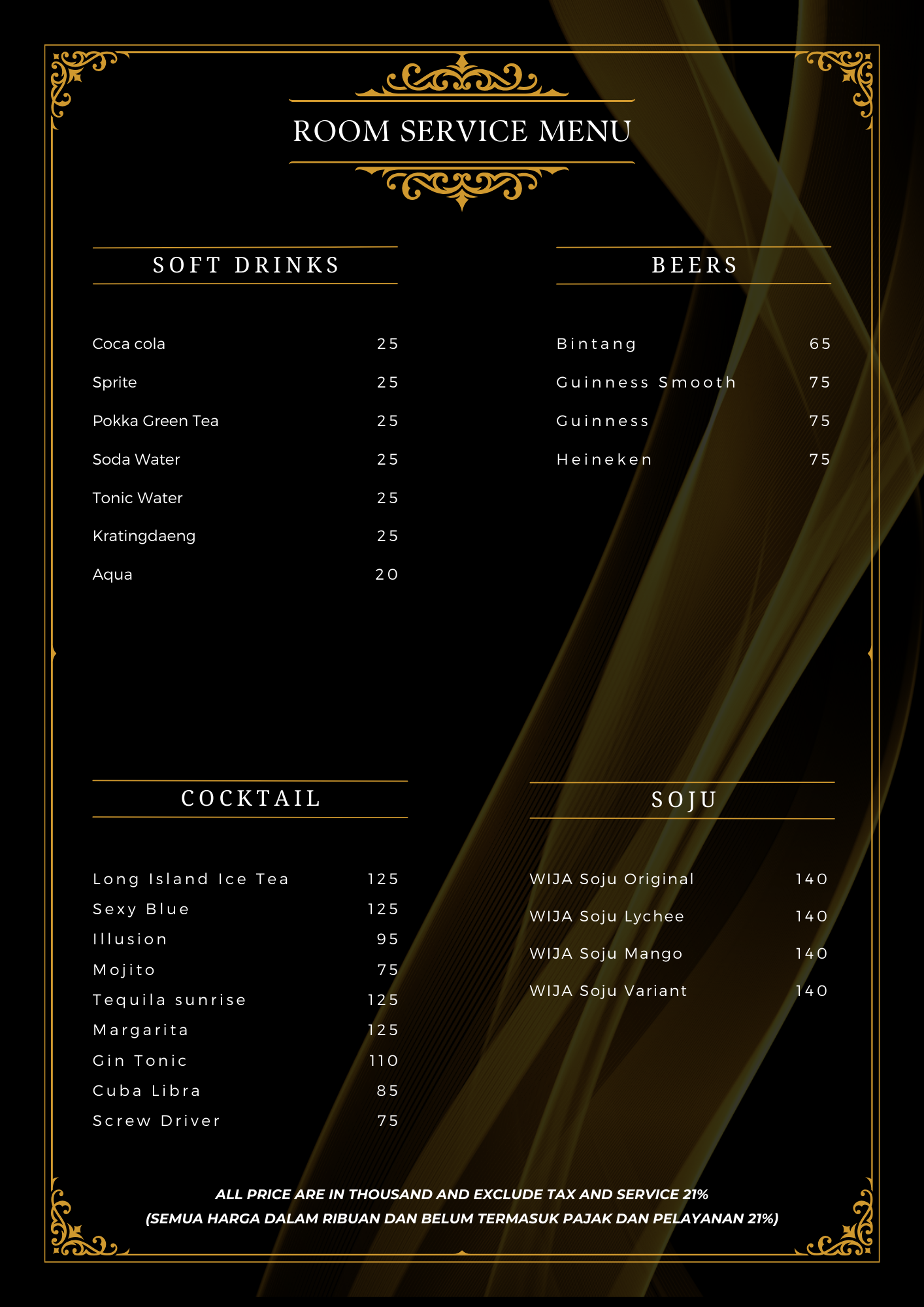 City View Restaurant Menu - Rogers Hotel Manado, Manado | Official Site